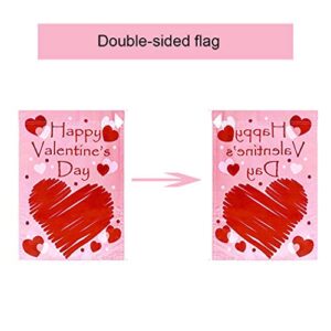 Uddiee Valentine's Day Garden Flag Decorative Valentine Day Heart Garden Flag for Valentine's Day Party Supplies