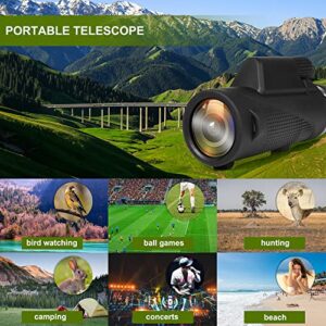 12x55 HD Monocular Telescope with Smartphone Holder, 2023 Waterproof Monocular, Lightweight Monocular for Bird Watching Hunting Camping Travel Star Watching