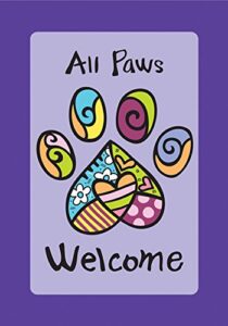 toland home garden 119513 all paws welcome paw print flag 12×18 inch double sided paw print garden flag for outdoor house cat dog flag yard decoration