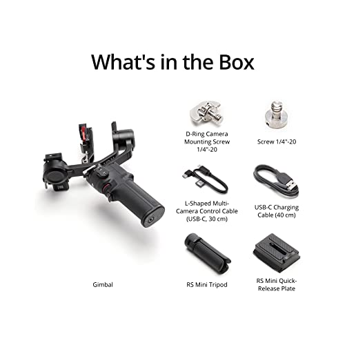 DJI RS 3 Mini, 3-Axis Mirrorless Gimbal Lightweight Stabilizer for Canon/Sony/Panasonic/Nikon/Fujifilm, 2 kg (4.4 lbs) Tested Payload, Bluetooth Shutter Control, Native Vertical Shooting