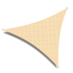 big 20’x20’x20′ oversized triangle garden patio sun sail shade 20 ft, color desert sand