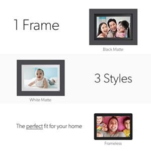 Simply Smart Home Photoshare 8” WiFi Digital Picture Frame, Send Pics from Phone to Frames, 8 GB, Holds 5,000+ Photos, HD Touchscreen, Grey Wood Frame, Easy Setup, No Fees