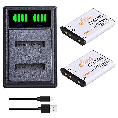 Li-40B Li-42B NP-45 NP-45A NP-45S EN-EL10 D-Li63 Li108 NP-80 KLIC-7006 Battery and Charger Compatible with Nikon Coolpix S4000 S210 S220 S230 S570 FinePix XP50 XP60 XP70 XP80 XP90 T350 T360 T400