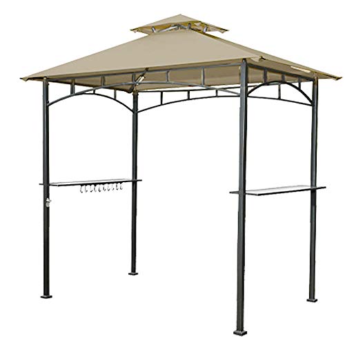 Garden Winds Replacement Canopy Top Cover for The LED Lighted Grill Gazebo - RipLock 350