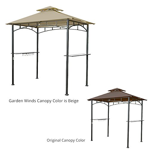 Garden Winds Replacement Canopy Top Cover for The LED Lighted Grill Gazebo - RipLock 350