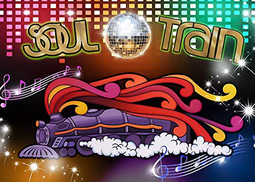 70's Soul Train Theme Photography Backdrop 70's and 80's Disco Dancing Prom Party Decoration Supplies Neon Glow Photo Background Studio Props Banner 7x5ft