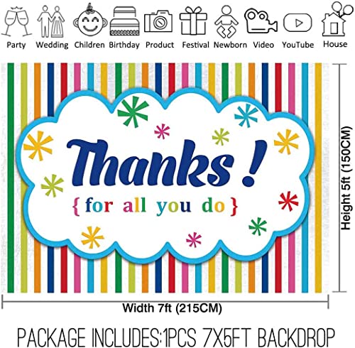 ZTHMOE 84x60inch Thanks for All You do Backdrop Staff Teachers Doctors Banner Nurses Day Photography Background Retirement Party Decorations Photo Booths