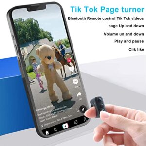 TIK Tok Bluetooth Remote Control Page Turner for iPhone Android Ipad Cell Phone Camera Remote Shutter Selfie Button, Bluetooth Ring (Black)