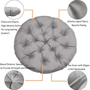 Mustbe Strong Beige Papasan Chair Cushion, Garden Round Seat Pads in Water Resistant Fabric Hammock Swings Chair Cushion for Indoor Outdoor(Not Include Chair),51.2x51.2inch