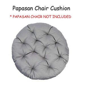 Mustbe Strong Beige Papasan Chair Cushion, Garden Round Seat Pads in Water Resistant Fabric Hammock Swings Chair Cushion for Indoor Outdoor(Not Include Chair),51.2x51.2inch