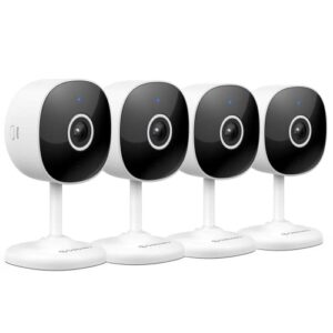 indoor cameras for home security 2k, galayou wireless wifi baby camera monitor with two-way audio, home cameras with app for phone, smart siren, works with alexa/google home(g7-4pack)