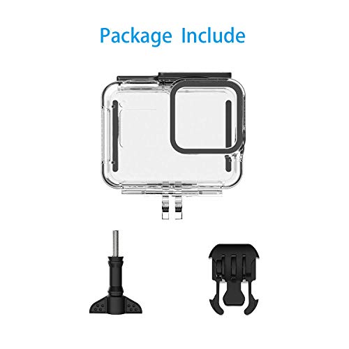 FINEST+ 60m Waterproof Housing Case for GoPro Hero 8 Black Diving Protective Housing Shell with Bracket Accessories for Go Pro Hero8 Action Came Rubber Material Pins Protect The Power Botton