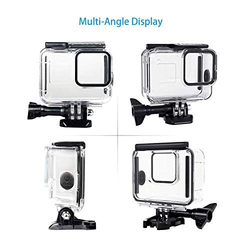 FINEST+ 60m Waterproof Housing Case for GoPro Hero 8 Black Diving Protective Housing Shell with Bracket Accessories for Go Pro Hero8 Action Came Rubber Material Pins Protect The Power Botton