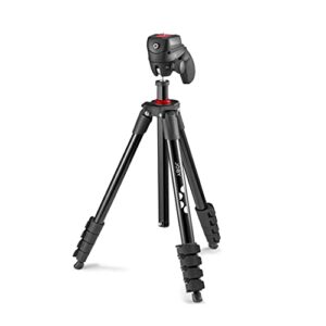 joby compact action tripod, camera tripod with ball head, universal ¼-20” quick release mount and carrying bag, for csc,dslr, mirrorless cameras, colour: black, 1.5kg capacity