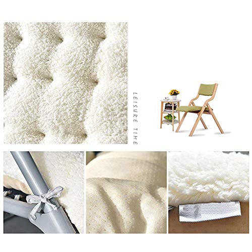 ZHUAN Lamb Velvet Garden Sun Lounger Cushion,100% Pearl Cotton Thick Padded Rocking Chair Sofa Cushion for Indoor Outdoor Patio Garden, Creamy-White 130x50x12cm(51.1x19.6x4.7)