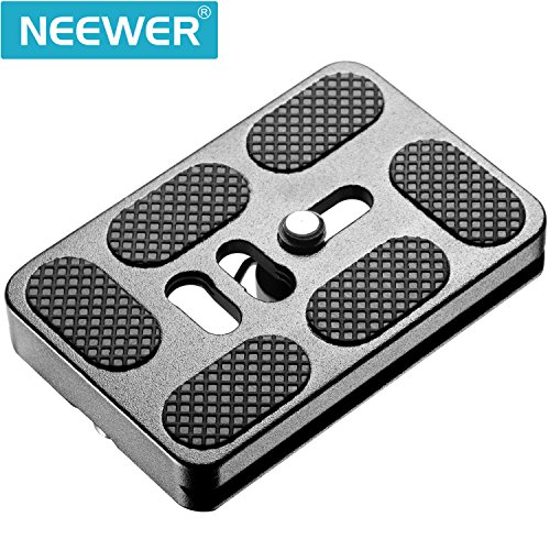 Neewer 2 Pieces Metal PU-60 60 Millimeter Universal Quick Shoe Plate with 1/4 inch Screw, for Camera Tripod Ball Head(Black)