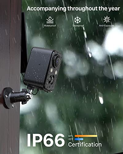 IHOXTX Security Cameras Wireless Outdoor, Flood Light Solar Cameras for Home Security, Home Camera with Color Night Vision, PIR Human Detection, 2-Way Talk, IP66 Waterproof, SD Card/Cloud Storage