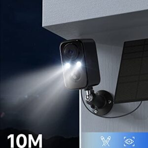 IHOXTX Security Cameras Wireless Outdoor, Flood Light Solar Cameras for Home Security, Home Camera with Color Night Vision, PIR Human Detection, 2-Way Talk, IP66 Waterproof, SD Card/Cloud Storage