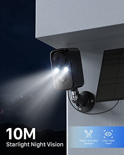 IHOXTX Security Cameras Wireless Outdoor, Flood Light Solar Cameras for Home Security, Home Camera with Color Night Vision, PIR Human Detection, 2-Way Talk, IP66 Waterproof, SD Card/Cloud Storage