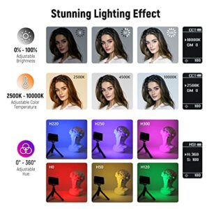 NEEWER RGB Video Light, SL90 12W 4300mAh Battery 360° Full Color 18 Light Scenes, 2500~10000K CRI97+ On Camera Light Panel Aluminum Alloy Body, App & 2.4G Control for YouTube/TikTok/Vlog/Photography