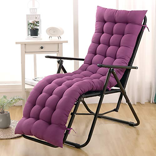 TCZ1557 Patio Lounge Chair Cushion Pad for Deck, Mattress Garden Sun Lounger Armchair for Travel Holiday Garden Indoor Outdoor,Purple,155x50cm(61x20in)