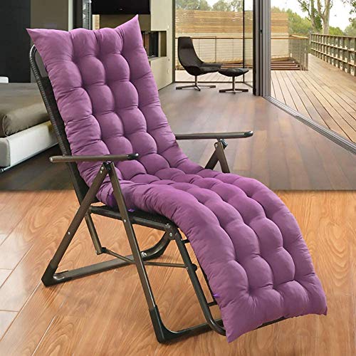 TCZ1557 Patio Lounge Chair Cushion Pad for Deck, Mattress Garden Sun Lounger Armchair for Travel Holiday Garden Indoor Outdoor,Purple,155x50cm(61x20in)