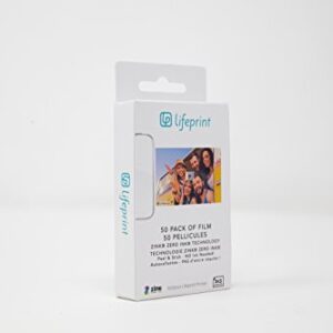 Lifeprint 50 pack of film for Lifeprint Augmented Reality Photo AND Video Printer. 2x3 Zero Ink sticky backed film