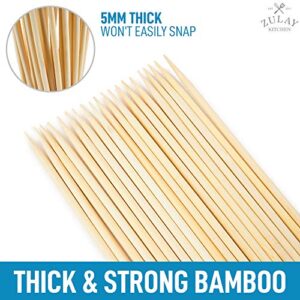 Zulay Kitchen Authentic Bamboo Marshmallow Smores Sticks - 40 Extra Long 30" Roasting Sticks - 5mm Heavy-Duty Bamboo Skewers - Thick Smore Sticks - Ideal for Grilling - Marshmallow Sticks Camping