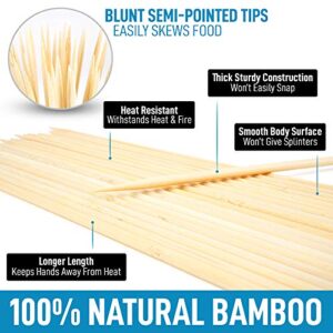 Zulay Kitchen Authentic Bamboo Marshmallow Smores Sticks - 40 Extra Long 30" Roasting Sticks - 5mm Heavy-Duty Bamboo Skewers - Thick Smore Sticks - Ideal for Grilling - Marshmallow Sticks Camping