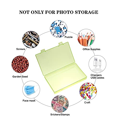 Photo Storage Box 4x6, 18 Inner Extra Large Photo Case Large Photo Organizer Acid-Free Photo Box Storage Photo Keeper Photo Storage Case, Plastic Craft Storage Box for Photo Stickers Stamps Seeds,18 Boxes