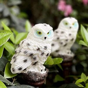 Solar Owl Garden Light, Outdoor Solar Powered Owl Stake Lights 2 Pack for Walkway Yard Lawn Landscape Lighting (Owl)