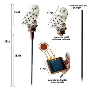 Solar Owl Garden Light, Outdoor Solar Powered Owl Stake Lights 2 Pack for Walkway Yard Lawn Landscape Lighting (Owl)