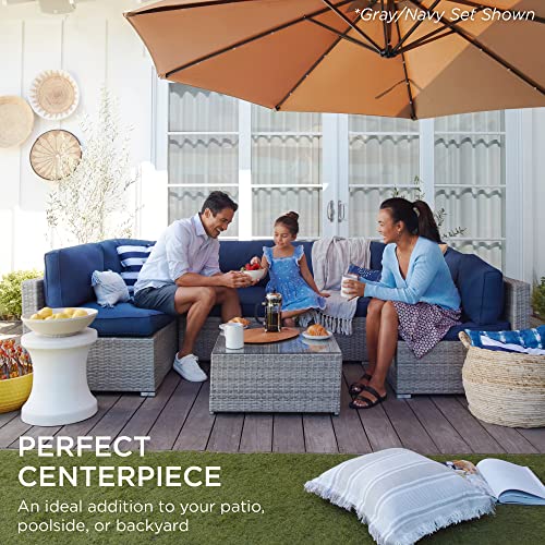 Best Choice Products 7-Piece Modular Outdoor Sectional Wicker Patio Furniture Conversation Sofa Set w/ 6 Chairs, 2 Pillows, Seat Clips, Coffee Table, Cover Included - Brown/Tan