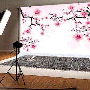 Leyiyi Romantic Cherry Blossoms Backdrop 7x5ft Photography Background Valentine's Day Decoration Soft Pink Love Theme Wedding Party Kids Girls Boys Adults Love Photo Booth Video Props