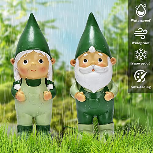 ASAMASA 2 Pcs Funny Garden Gnomes Statue Garden Gifts Gnome Decor Naughty Gnome Statue Indoor/Outdoor Garden Gnome Sculpture for Patio Yard Decorations