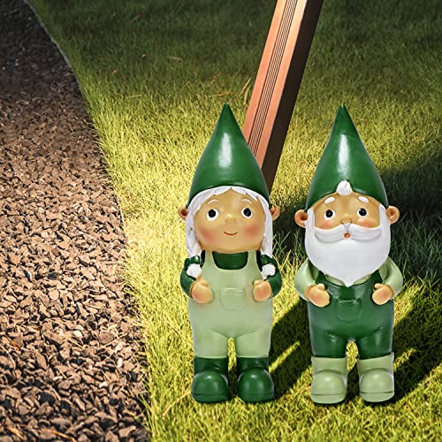 ASAMASA 2 Pcs Funny Garden Gnomes Statue Garden Gifts Gnome Decor Naughty Gnome Statue Indoor/Outdoor Garden Gnome Sculpture for Patio Yard Decorations