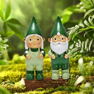 ASAMASA 2 Pcs Funny Garden Gnomes Statue Garden Gifts Gnome Decor Naughty Gnome Statue Indoor/Outdoor Garden Gnome Sculpture for Patio Yard Decorations