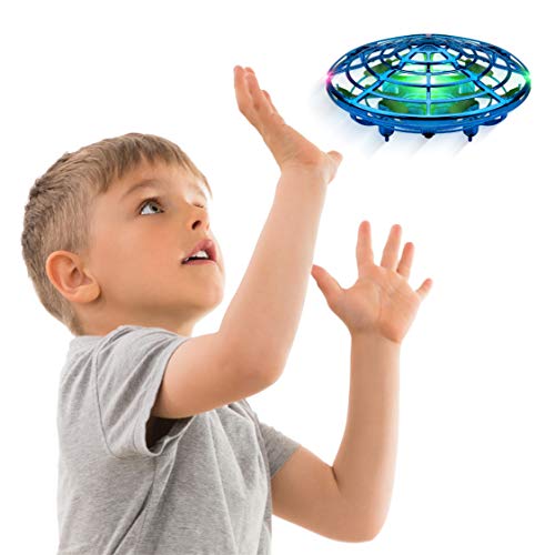 Force1 Scoot Hand Operated Drone for Kids or Adults - Hands Free Motion Sensor Mini Drone, Easy Indoor Small UFO Toy Flying Ball Drone Toy for Boys and Girls (Blue)