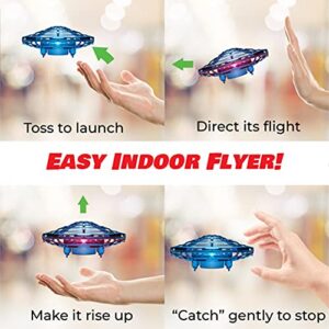 Force1 Scoot Hand Operated Drone for Kids or Adults - Hands Free Motion Sensor Mini Drone, Easy Indoor Small UFO Toy Flying Ball Drone Toy for Boys and Girls (Blue)