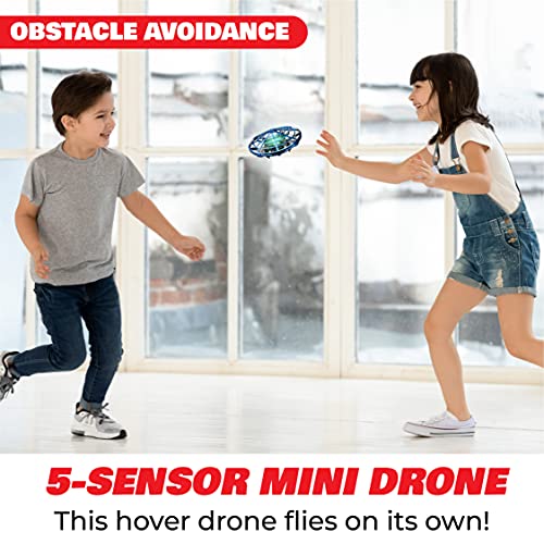 Force1 Scoot Hand Operated Drone for Kids or Adults - Hands Free Motion Sensor Mini Drone, Easy Indoor Small UFO Toy Flying Ball Drone Toy for Boys and Girls (Blue)