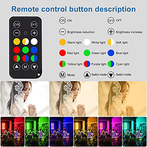 LED Light Sticks RGB Light Wand, Photography Light Stick LED Video Lighting Kit 9 Color Modes, with 26.2" to 78.7" Tripods, Adjustable 3200K-5600K, Pack of 2 [Upgraded]