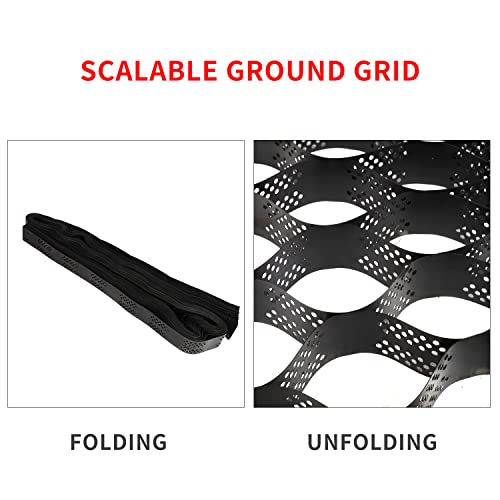 Baoz 4" Geocell Geogrid 9.8x16.4 ft Ground Grid 1885 lbs/sq ft Honeycomb Permeable Paving Gravel Grid for Heavy Load Resistance Slope Driveways, Parking Lots, Landscaping, Garden