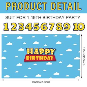 Cartoon Story Backdrop Birthday Party Supplies & 3 Pack Cartoon Story Birthday Tablecloth