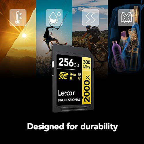 Lexar Professional 2000x 64GB SDXC UHS-II Memory Card, C10, U3, V90, Full-HD & 8K Video, Up To 300MB/s Read, for DSLR, Cinema-Quality Video Cameras (LSD2000064G-BNNNU)