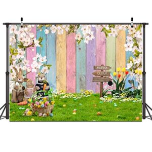 dudaacvt 7x5ft easter backdrop spring easter backdrop colorful wood backdrop easter children party decorations banner backdrop d625