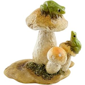 Top Collection Miniature Fairy Garden and Terrarium Mini Frogs on Mushrooms Statue