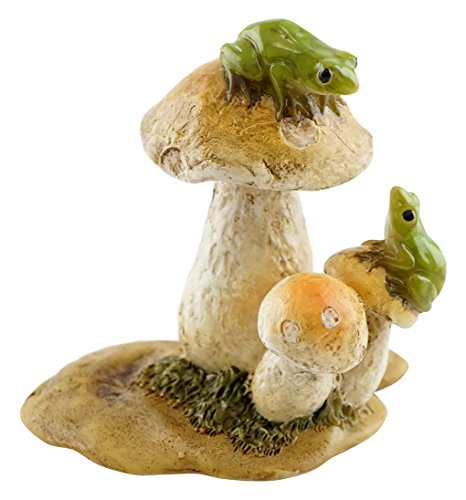 Top Collection Miniature Fairy Garden and Terrarium Mini Frogs on Mushrooms Statue