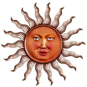 uxzcvio metal sun face garden art decorations, outdoor hanging wall decor sculptures for home garden yard