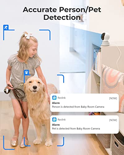 REOLINK Indoor Security Camera, E1 Pro 4MP HD Plug-in WiFi Camera for Home Security, 2.4/5 GHz Wi-Fi, Auto Tracking, Smart Person/Pet Detection, Local Storage, Ideal for Baby Monitor/Pet Camera