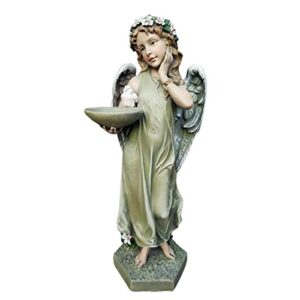 chrui angel outdoor garden decor statues, 20 inch solar outdoor patio angel art garden cemetery decorations statue for patio, lawn, yard decoration, housewarming garden unique gift